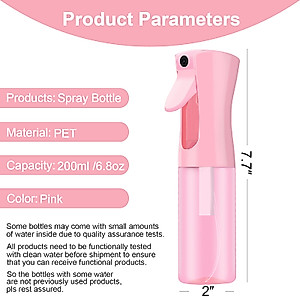 LERPOLOR Empty Spray bottles, Continuous Spray Bottle for Hair, Spray Water Bottle Fine Mist Refillable, Skin Care, Showering Pets, Plants, travel, Ironing and Cleaning 6.8 Ounce (1 Pack, Pink)