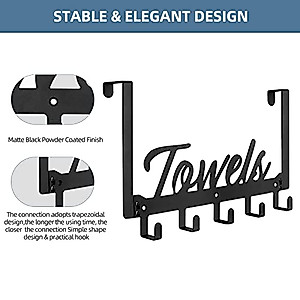 2 Packs Over The Door Hooks, Towel Rack for Bathroom Towel Holder for Hanging Heavy Duty, Wall Mount Towel Hanger