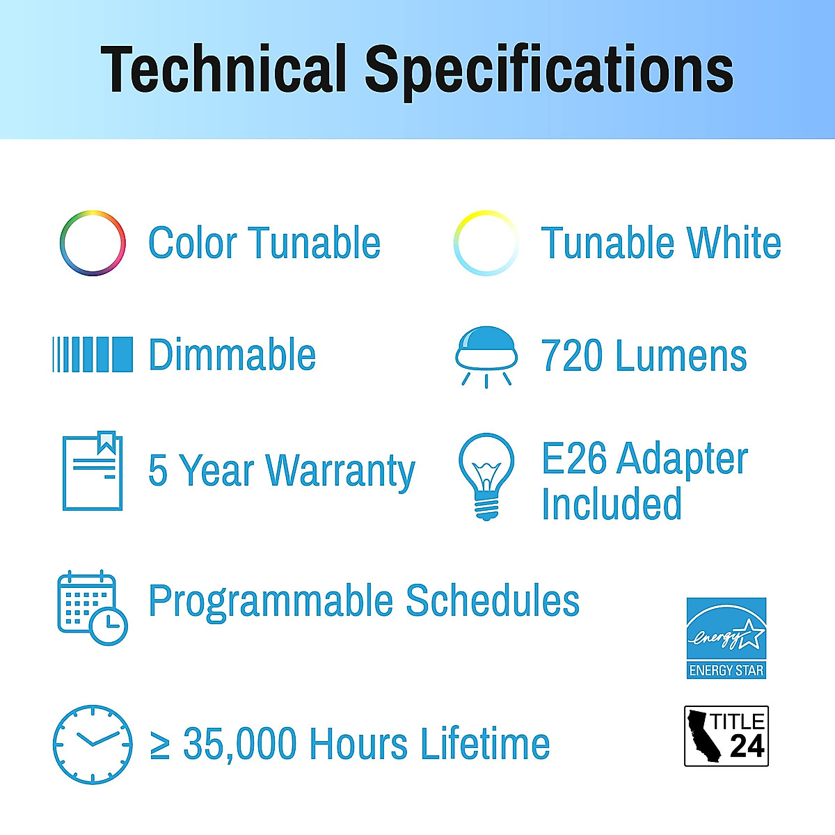 CLEANLIFE Smart LED Recessed Lighting Retrofit Downlight RGB + Tunable White Color Changing WiFi Dimmable LED Can Lights Fits 5 and 6 inch - 12W, 65W Equivalent, App Enabled