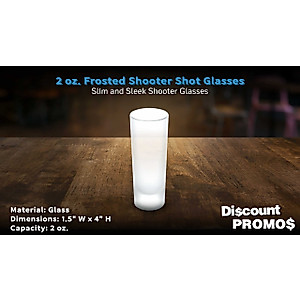 DISCOUNT PROMOS 10 Frosted Shooter Shot Glasses Set, 2 oz. - Barware, Velvet - Frosted