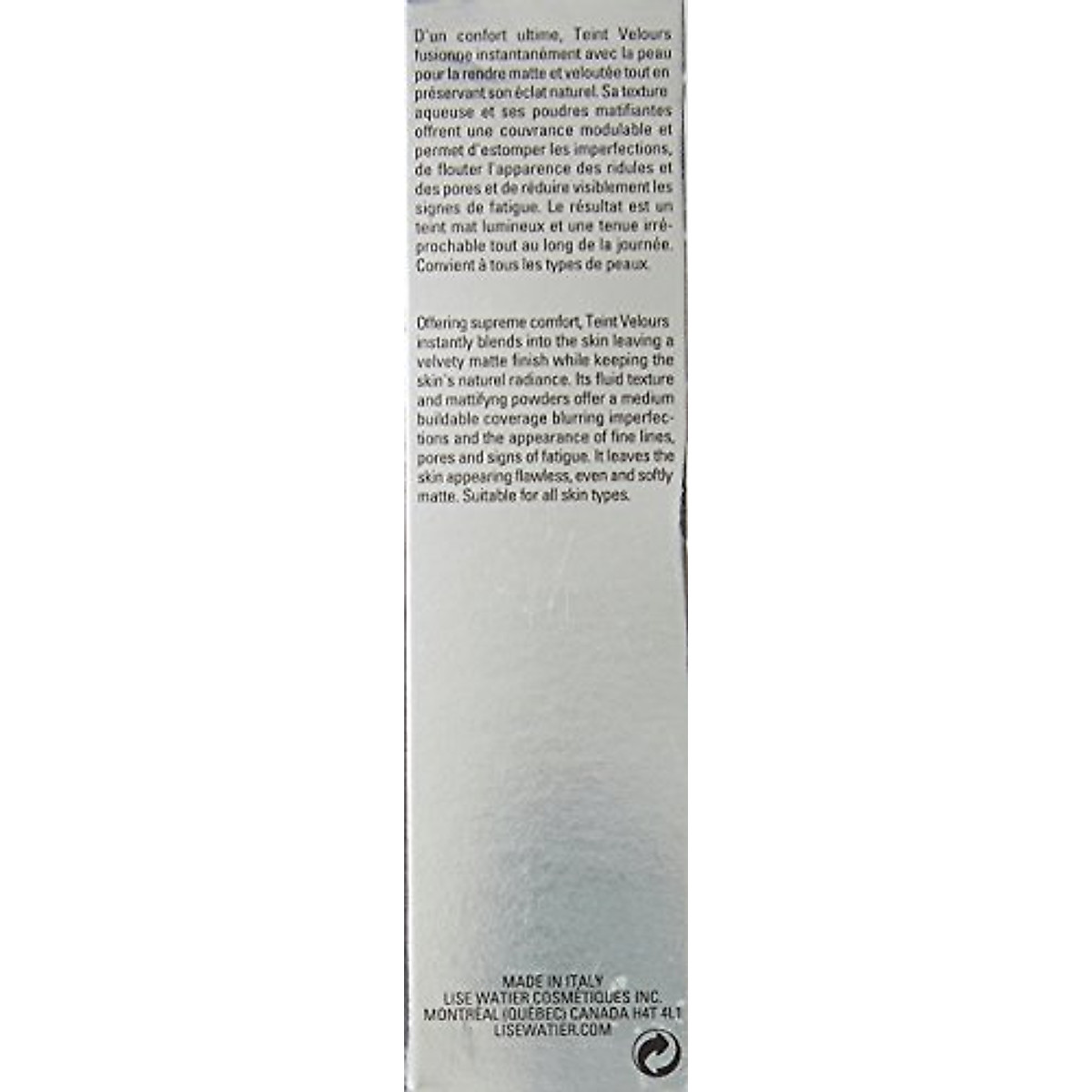 Lise Watier Velvet Matte Foundation, Beige Nu, 0.88 fl oz