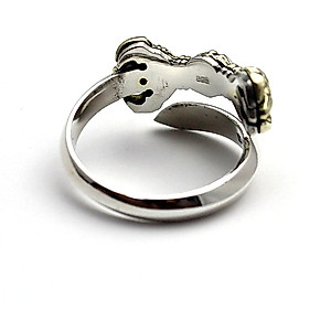 COSUMOSU sterling silver Tibetan Buddhist Vajra Dorje Amulet open ring adjustable ring