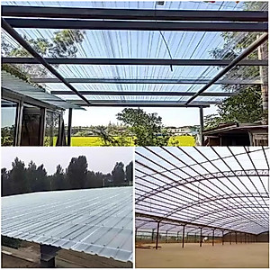 AIROTRON 1mm Clear Roof Sheet,Corrugated Roofing Sheets,1/3/5/8/10/12/15 Pcs Fiberglass Daylighting Panels,Dustproof Daylighting Panels,Waterproof Roofing Tiles,Easy to Bend and Cut (35x24in,1 Pcs)