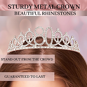 Trgowaul 80th Birthday Decorations Party Set for Women, Rose Gold 80 Birthday Banner and Tablecloth, 80 & Fabulous Sash and Tiara, 1PC Happy 80th Birthday Cake Topper, Pink Gold 80 Number Balloons