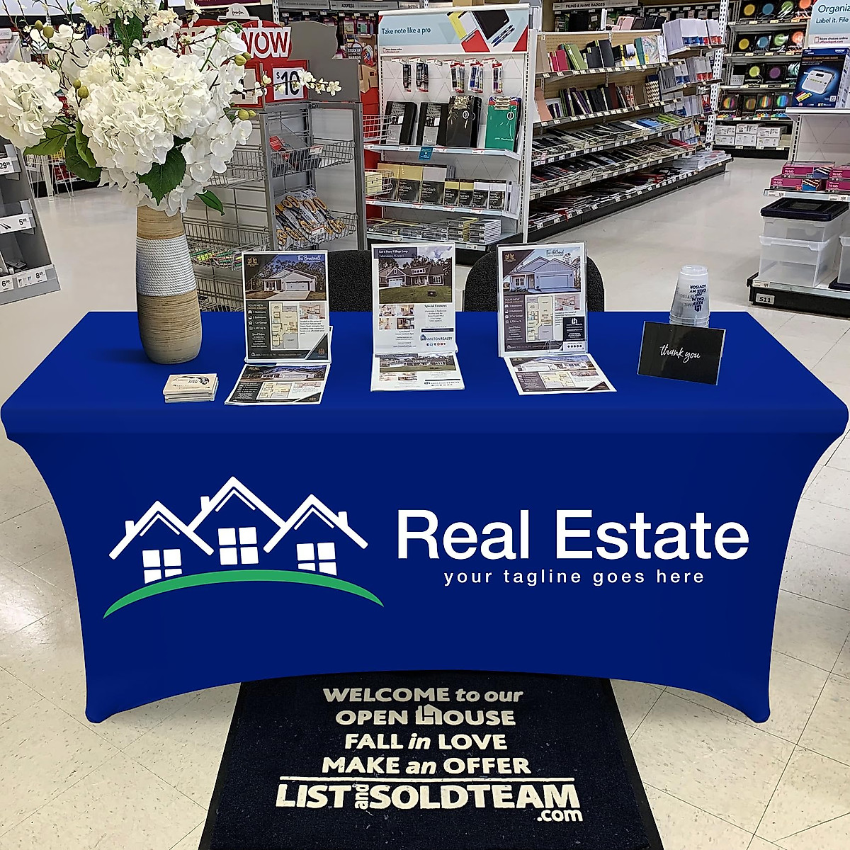 Custom Table Cloth with Business Logo Custom Tablecloth Custom Table Runner with Business Logo Promotional Items Your Logo Table Banner Sign Personalized Table Cloth (Rectangular Spandex 6 FT)