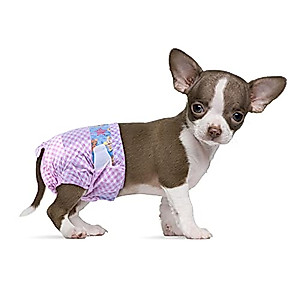 Flying Paws Disposable Female Dog Diapers, Puppy Diapers with Adjustable Elastic Waistline for Female Dog or Cat in Heat, Incontinence，Diaper with Wetness Indicator.… (XXS-10 Count)