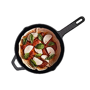 Megamaster 10-inch Round Pre-Seasoned Cast Iron Skillet Pan, Grill Accessory, Camping Cooking Accessory 630-0009P