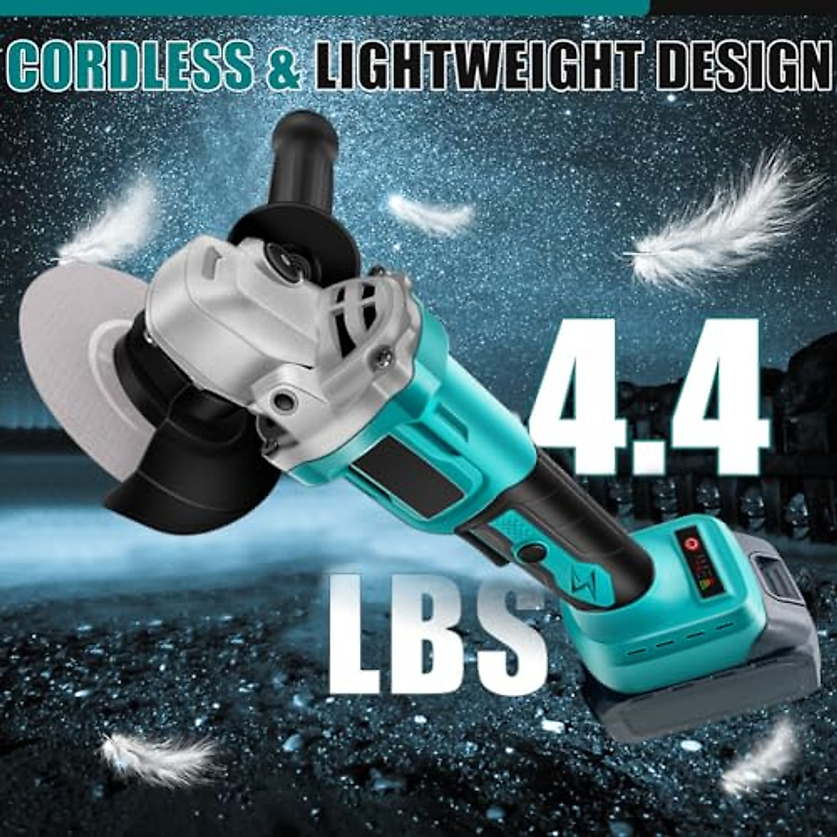 Cordless Angle Grinder for Makita Battery, ConBlom 4 Inch Brushless Power Metal Grinder Tool 8,000RPM, Battery Angle Grinder 3 Speed Control for Cutting, Grinding (Tool Only)