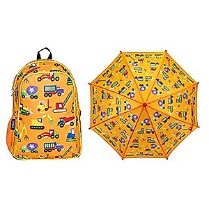 Wildkin Kids 15 Inch Backpack and Umbrella Bundle for On-The-Go Comfort (Under Construction)