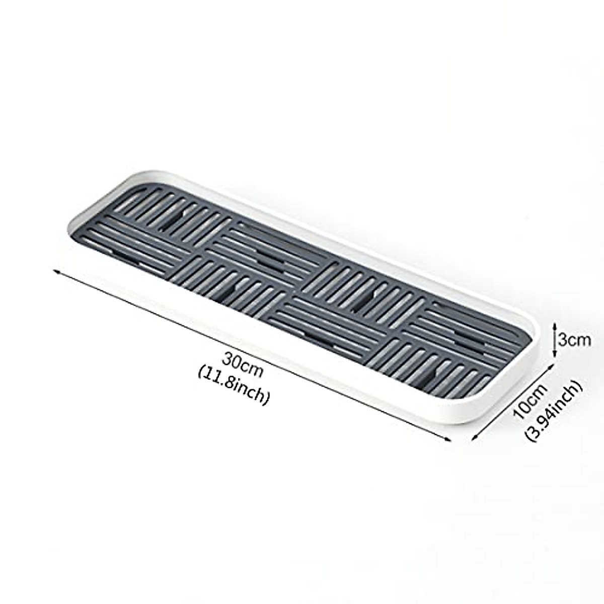 Lletfun Kitchen Caddy Sponge Sink Organizer Drain Tray for Countertop | Sponge or Soap Holder(11.9x3.94 inch)