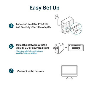 TP-Link 10/100/1000Mbps Gigabit Ethernet PCI Express Network Card (TG-3468), PCIE Network Adapter, Network Card, Ethernet Card for PC, Win10/11 supported
