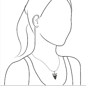 Fossil Shark Tooth Sterling Silver Cap-Set Pendant - Medium