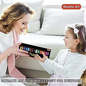 Shuttle Art Acrylic Paint Set, 15 x 12ml Tubes Artist Quality Non Toxic Rich Pigments Colors Perfect for Kids Adults Beginners Artists Painting on Canvas Wood Clay Fabric Ceramic Crafts
