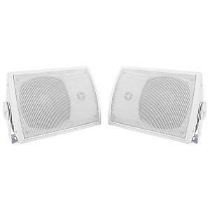 Rockville Pair HP5S 5.25" Outdoor/Indoor Home Theater Speakers w/Swivel Bracket, White