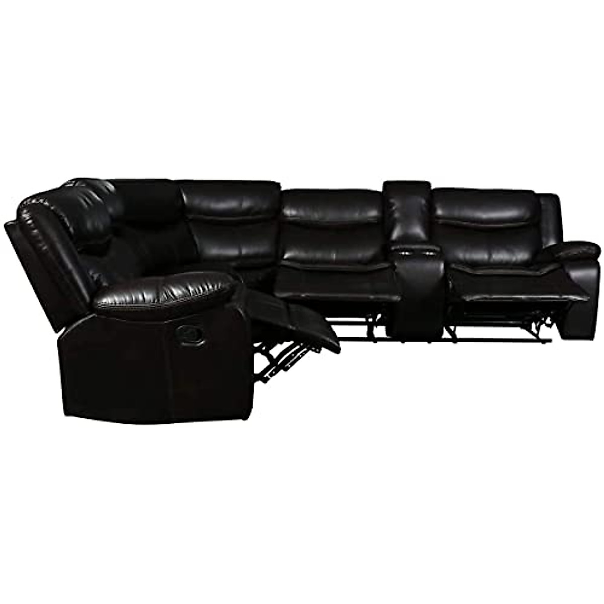 Blackjack Furniture Marsden Modern Leather Air Reclining Living Room Sectional, Brown