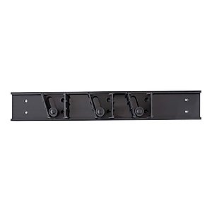 Restaurantware 17.7 Inch Snap-In Design Mop Holder, Black Plastic, 3 Customizable Slots, Screws Included