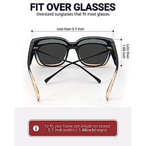 Myiaur Fit Over Sunglasses for Women, Trendy Designer Style Oversized Polarized Sunglasses for Driving with UV400 Protection