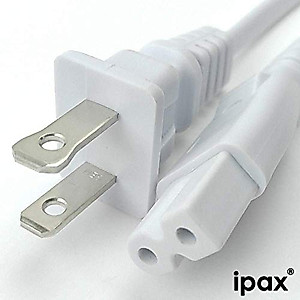 Ipax 10 Feet Long White Copper Wire AC Power Cord Cable Compatible with VIZIO TV UHD LED Smart HDTV E221-A1 E231-B1 E24-C1 E280-A1 E601i-A3 SmartCast E43-E2 E320-A0 E470-A0 LCD Monitor Sharp TV