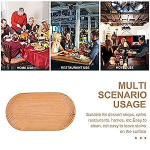 Oval Wood Tray Serving Platter: Small Wood Tray Party Wooden Plate for Display Dessert Cupcake Fruit Snacks Appetizer Sushi Food Jewelery