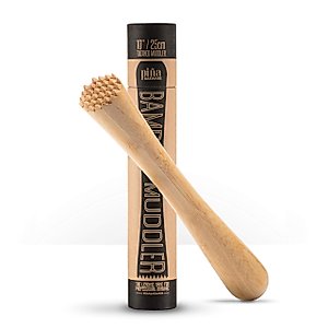 Piña Barware Professional Cocktail Muddler - 10" / 25cm Bamboo with Toothed Muddler (One Muddler)