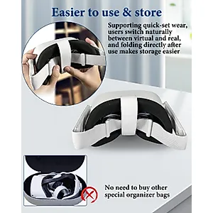 Head Strap for Oculus Quest 2 Headset, Original Replacement Head Strap Compatible with Meta Quest 2 Headstrap with 4 Pcs Controller Thumb Grip Caps，for Oculus Quest 2 HeadStrap，Original Head Strap