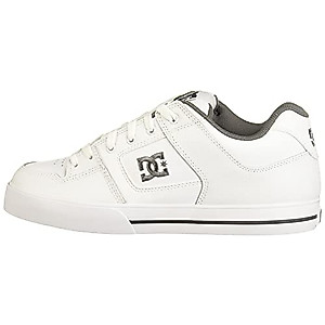 DC Men's Pure Casual Low Top Skate Shoe, White/Battleship/White, 8.5 D D US