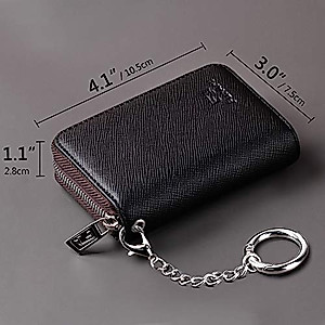 FurArt Credit Card Wallet, Zipper Card Cases Holder for Men Women, RFID Blocking, KeyChain Wallet, Compact Size