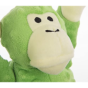 goDog Crazy Tugs Monkeys with Chew Guard Tough Plush Dog Toy, Green, Large