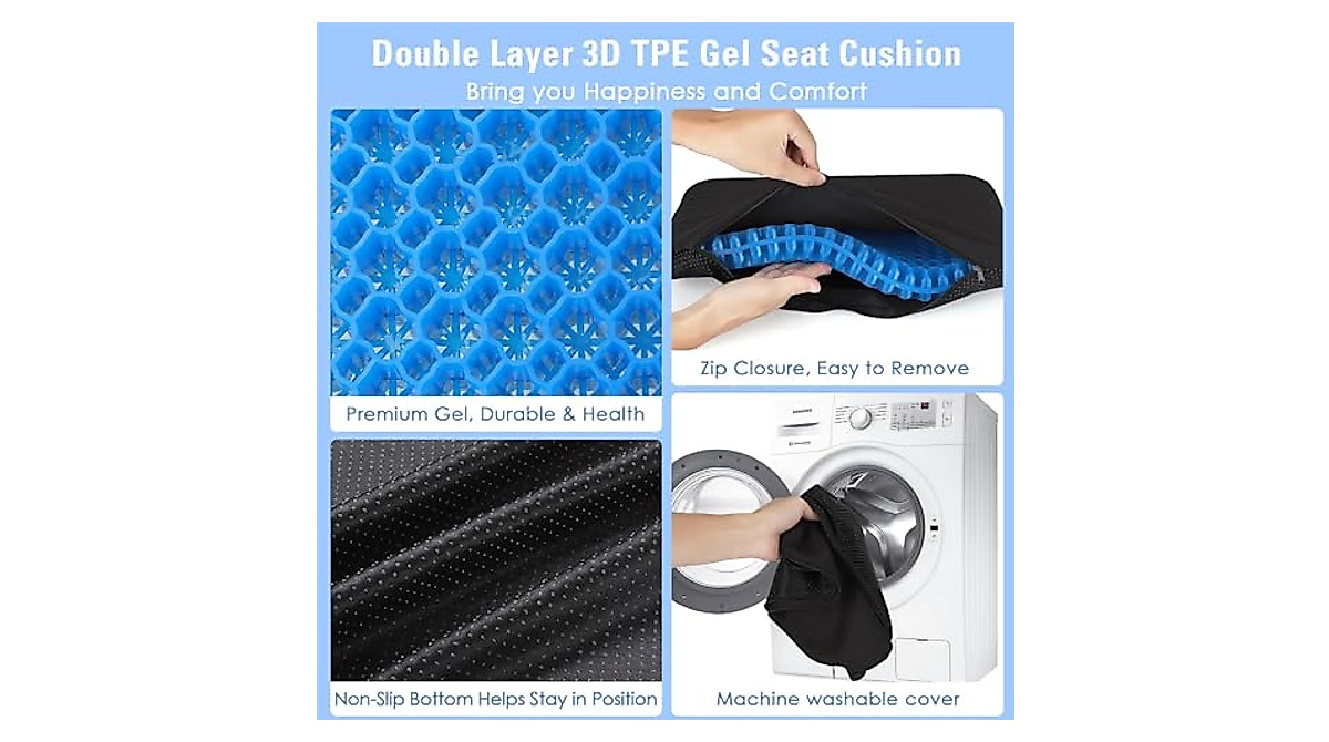 Ergonomic Gel Pressure Relief Cushion for Comfort & Support