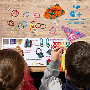 BUILPLAY Weaving Loom for Kids, Makes 7 Potholders, 288 Loops in 8 Colors, Craft Kits for Girls Age 6+