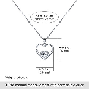 FERVENT LOVE Inspirational Gifts for Women, Daughter Birthday Gifts from Mom, Dainty Silver Heart Necklace for Women, FLN05B