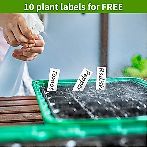 Seed Starter Tray, 5-Pack Seed Starter Tray with Grow Light, Seedling Starter Trays, Seed Starting Trays, Seed Starter Kit, Plant Starter Kit, Timer, Humidity Dome, Dimmable. (Green)