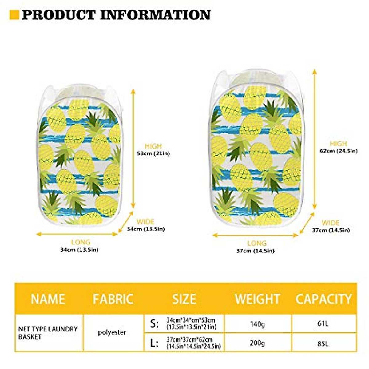 NDISTIN Trendy Blue Butterfly Pop-Up Laundry Hamper with Side Pocket Durable Mesh Fabric Laundry Bag for Hamper Collapsible Clothes Hamper for Bedroom, Kids Room, College Dormitory and Travel L