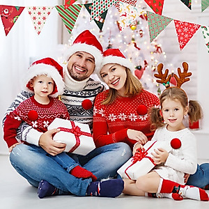 Red Pom Poms Christmas Faux Fur Pompom Ball Acrylic Large Red Pompoms Crafts Holiday Pom Balls Fluffy Plush Pompom for DIY Christmas Costume Supplies Party Decorations, 2 Inches (30 Pieces)