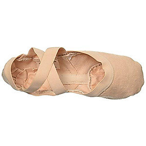 Bloch girls Synchrony Split Sole Stretch Canvas Slipper / Ballet Shoe, Pink, 1.5 Little Kid US