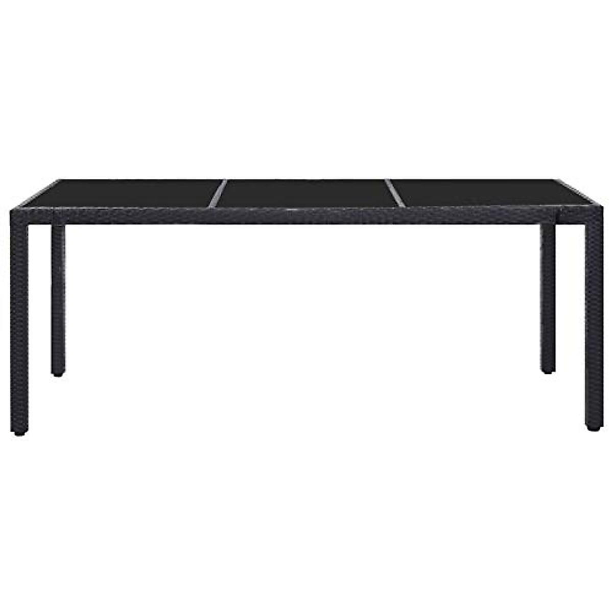 Camerina 9 Piece Patio Dining Set Outdoor Dining Table Set Patio Table and Chairs Set Outdoor Patio Dining Set Poly Rattan Black 45976