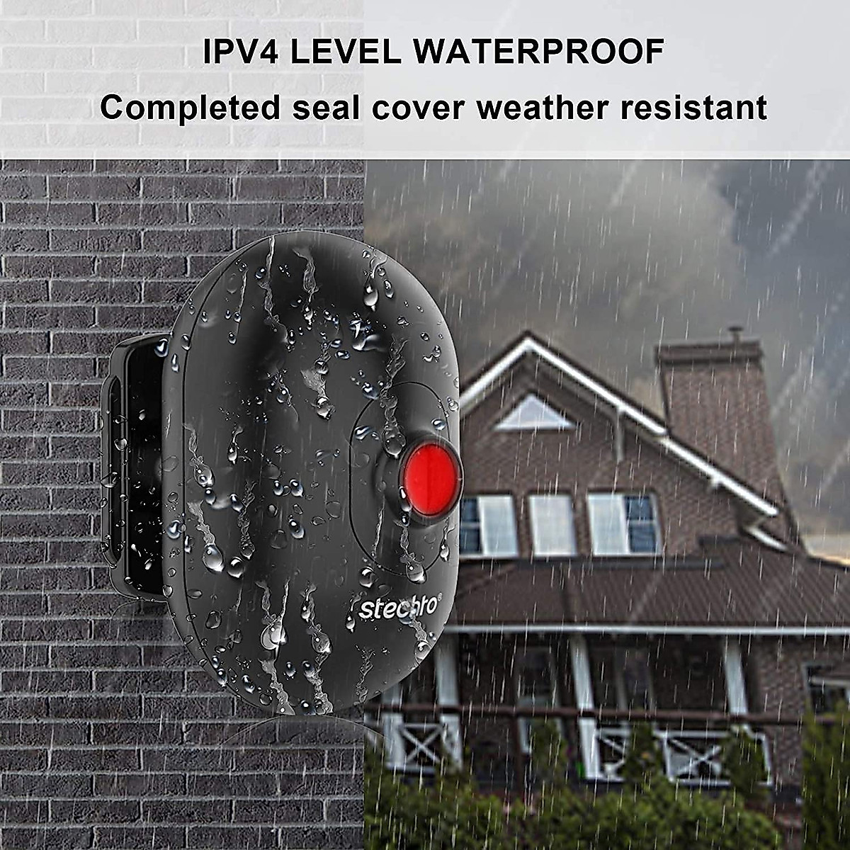 Driveway Alarm, Outdoor Waterproof Motion Sensor, Wireless Driveway Alarm System, 2 PIR Motion Detectors & 1 Receiver, Expandable House Alarm Systems for Home & Property