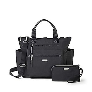 Baggallini Womens 3-in-1 Convertible Backpack With RFID Phone Wristlet, Black, One Size US
