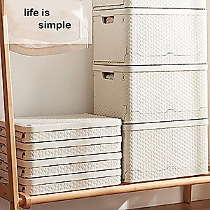 YunNasi Foldable Wardrobe Storage Box Organiser Basket Containers with Handles Folding Stackable Storage for Home,Office,Nursery School Shelf Baskets to Tidy clothes,Toys,Snacks,Books,Cosmetics (17in(L)*13in(W)*9.65in(H))