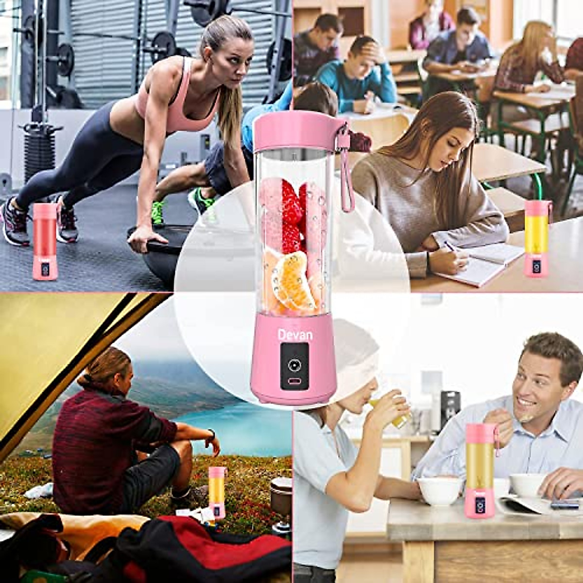 Portable Blender Smoothies Personal Blender Mini Shakes Juicer Cup USB Rechargeable.