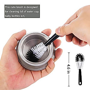 ALINK 8-Pack Bottle Cleaning Brush Set - Long Handle Black Bottle Cleaner for Washing Narrow Wine/Beer Bottles/Thermos/Flask Tumbler/Sport Well/Kettle/Lid Brush, Straw Brush