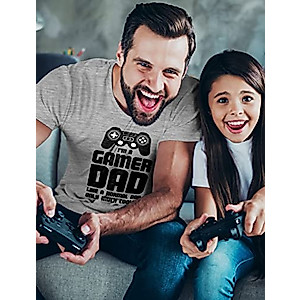 Gamer Dad Shirt Fathers Day Gaming Gifts for Men I Paused My Game T-Shirts Medium Gray
