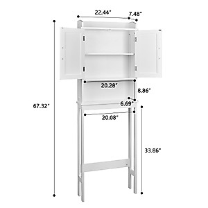 Deer Valley White Over The Toilet Storage Cabinet, Bathroom Storage Cabinet Organizer, Bathroom Shelf Over Toilet, DV-1BS0202