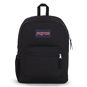 JanSport Cross Town School Backpack, Black, 17" x 12.5" x 6" - Simple Bookbag for Girls, Boys, Adults with 1 Main Compartment, Front Utility Pocket - Premium School Accessories