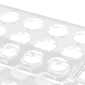 17mm Test Tube Rack with 18 Holes - Durable Transparent Centrifuge Tube Holder for 10ml and 15ml Test Tubes