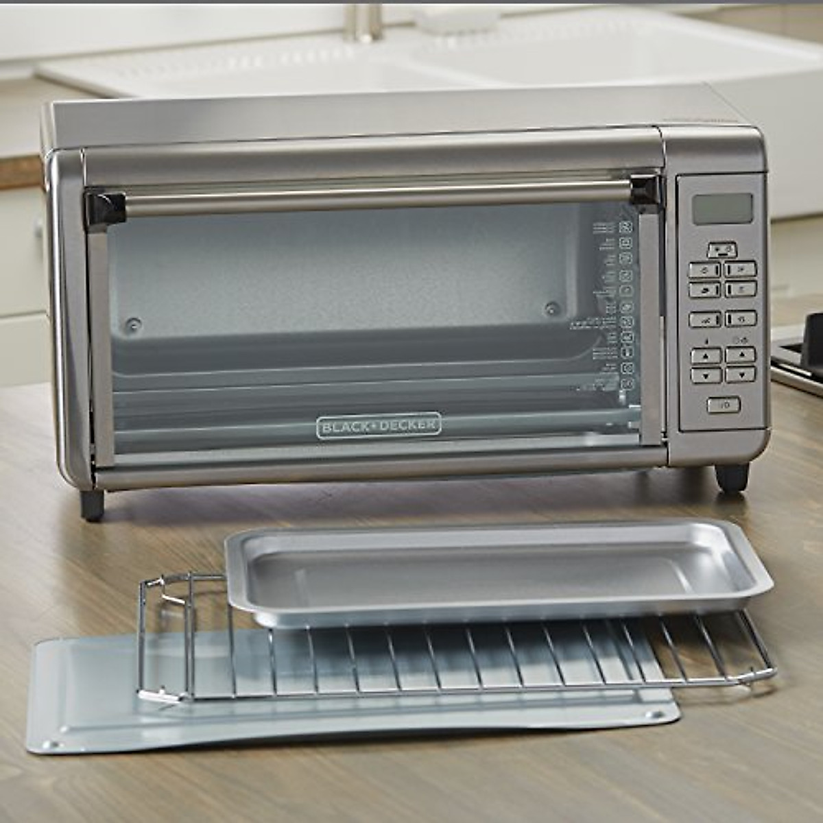 Black+Decker TO3290XSBD Toaster Oven, 8-Slice, Stainless Steel