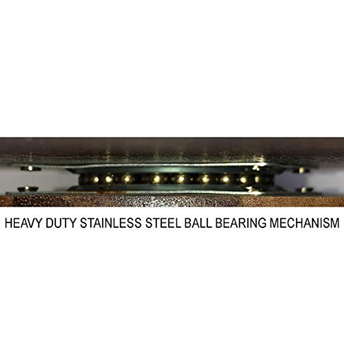 Woodard & Charles Round Lazy Susan Turntable with Stainless Steel Ball Bearing Mechanism (Black)