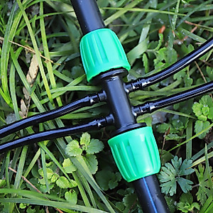 FULAIERGD 10 Pcs Barbed Tee (0.6-0.63" OD) 16mm to 1/4 inch Irrigation Tube Anti-Drop Barbed Hose Fittings (Fits 13mmID/ 4mm ID) 6-Way(Six-Way Adapter)