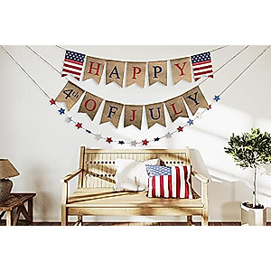 4th of July Banner - Fourth of July Bunting American Banner - July 4th Garland 4th of July Decor - Happy 4th of July Banner Patriotic Garland by Jolly Jon