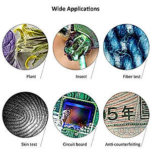 LXXSH Professional Handheld USB Digital Microscope 500X 2MP Electronic Endoscope Adjustable 8 LED Magnifier Camera with Stand (Color : Black, Size : 500X)